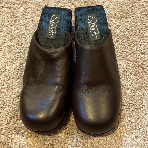 Sporto | Shoes | Sporto Brown Leather Clogs Sz 85 M | Poshmark